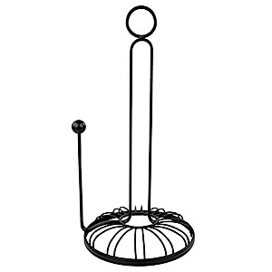 Spectrum Contempo Paper Towel Holder (Black) - Storage Organization for Kitchen Counter, Tabletop, Pantry, Laundry, Apartment, RV, and Bathroom / Contemporary & Functional Home Décor