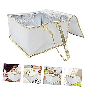 ULTECHNOVO Cake Insulation Bag Zip up Tote Bag Portable Heating Lunch Box Collapsible Picnic Basket Food Transport Tote Pizza Delivery Takeout Thermal Bag Food Pouch Food Storage Bag Barbecue