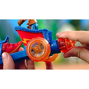 Dino Ranch Jon and Blitz Chariot Vehicle - Features Pull Back 5” Dino Blitz Chariot & 3” Dino Rancher Jon - Three Styles to Collect - Toys for Kids Featuring Your Favorite Pre-Westoric Ranchers