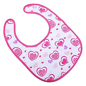 Littleforbig Cotton Waterproof Adult Babydoll Bib with Adjustable Velcro Closure Printed 2 Packs - Gamer and Princess Hearts Adult Bibs