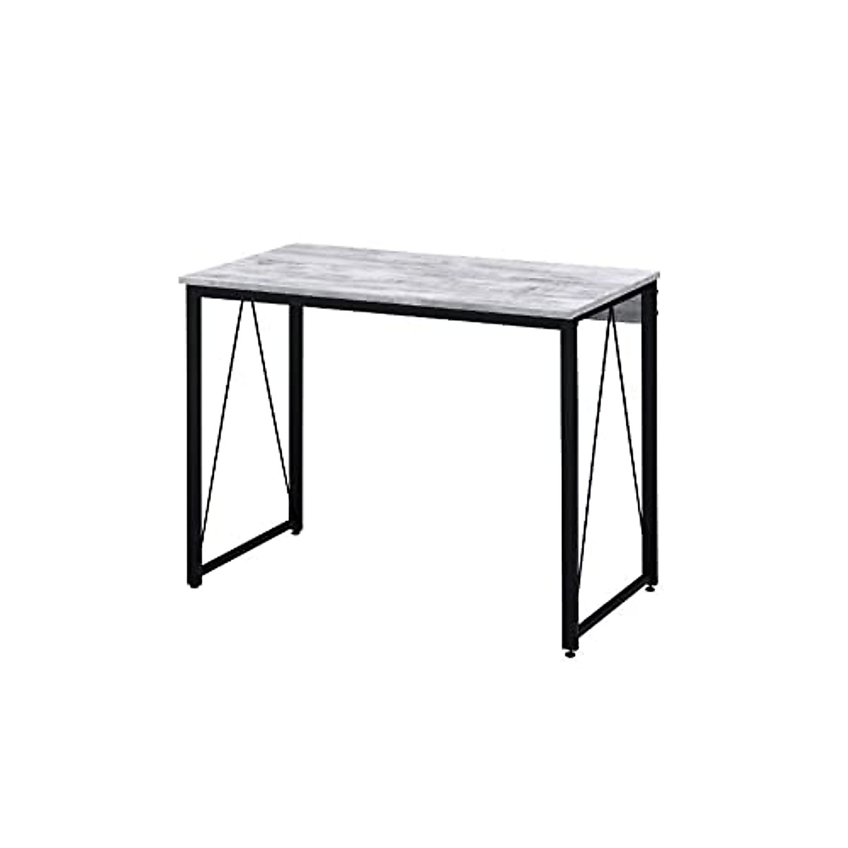 Afaris Computer Desk 35 inch Length Home Office Desk, Small Study Writing Table, Adjustable feet, Modern Furniture for Home Office, Black Metal Frame,Antique White