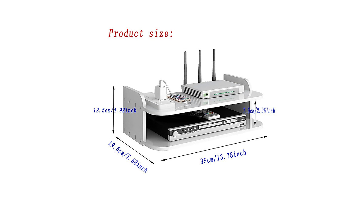QLQWDNDY WiFi Router Storage Box - Wall Shelf Organizer