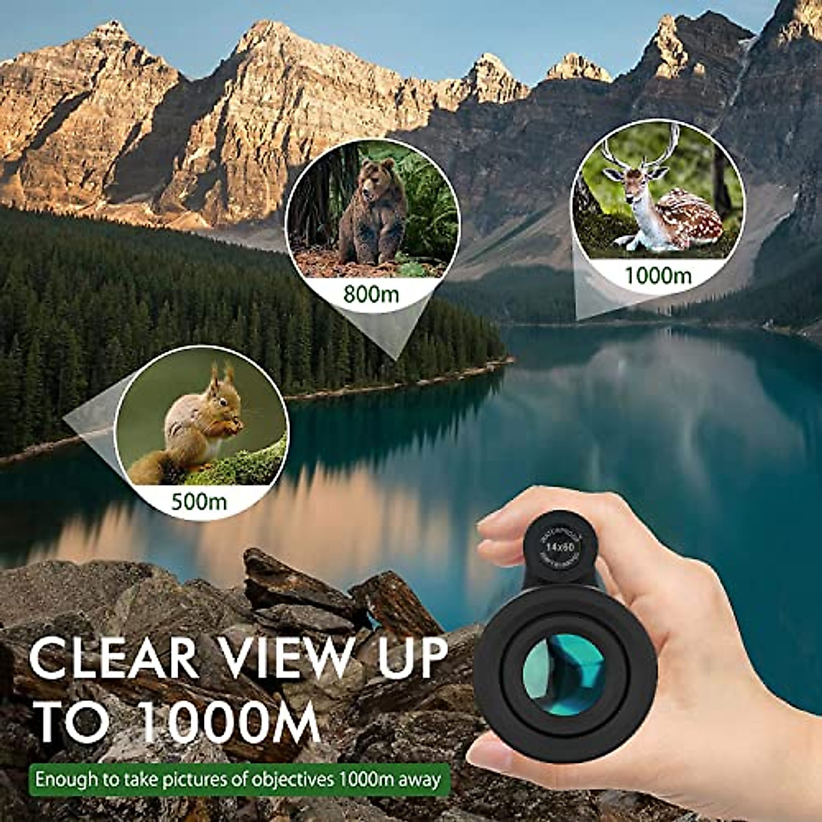 AYRAVIIO 12×60 Monocular Telescope with Smartphone Holder & Upgraded Tripod, High Powered SMC & BAK4 Scope for Adults, Birthday Gifts for Men Dad Him Husband Boyfriend, Gadgets for Birdwatching