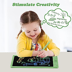 LCD Writing Tablet, 11 Inch Colorful Doodle Board Kids Drawing Tablet, Reusable Electronic Drawing Pad, Toddler Learning Educational Toys Gifts for 3 4 5 6 7 8 Years Old Girls Boys (Green)