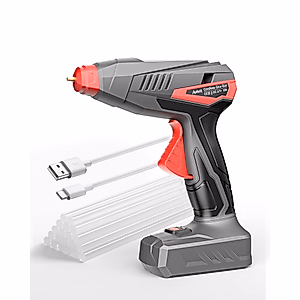 Avhrit Cordless Hot Glue Gun, Fast Preheating Glue Gun Kit with 20 Pcs Glue Sticks, Rechargeable Glue Gun with Built-in Battery, Auto Shut-off Glue Gun for Christmas Crafts, Repairs and DIY
