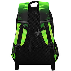 Green Fire Dragon Backpack Schoolbag for Boys Girls Elementary School Bookbag Travel Bag Casual Daypack Rucksack for Students