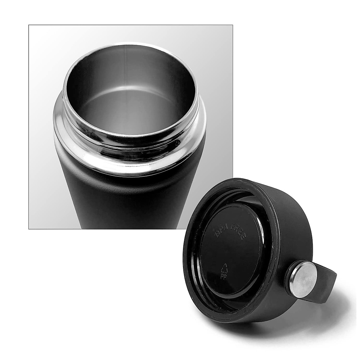 iPick Image for Ford F-150 Raptor Laser Etched 18 oz Dual-Wall Insulated Black Stainless Steel Water Bottle Travel Tumbler Mug