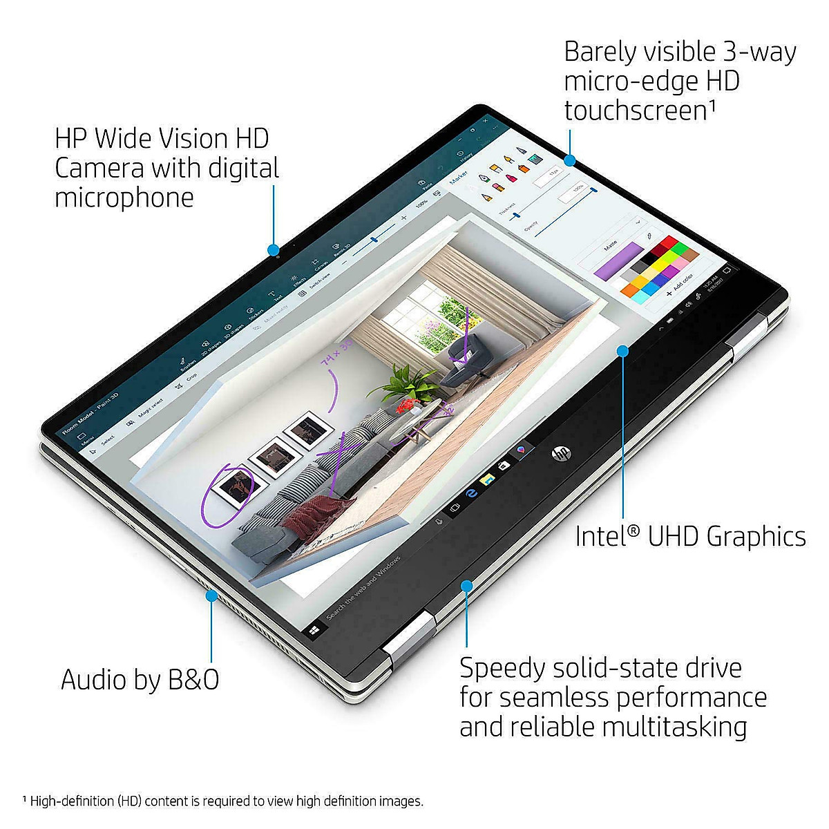 2020 HP Pavilion 15.6" 2-in-1 Convertible HD Touchscreen Laptop Intel Core i5-10210U 8GB DDR4 512GB M.2 SSD Windows 10