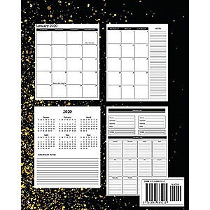 2020-2024 Five Year Planner-Gold Glitter: 60 Months Calendar, 5 Year Monthly Appointment Notebook, Agenda Schedule Organizer Logbook and Business ... Federal Holidays (2020,2021,2022,2023,2024)