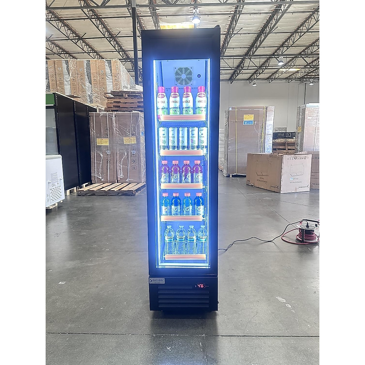 XPACOOL Commercial Refrigerator Display Fridge Cooler,Glass Door Merchandiser Beverage Refrigerator with LED Light Adjustable Shelves ETL and NSF Approval