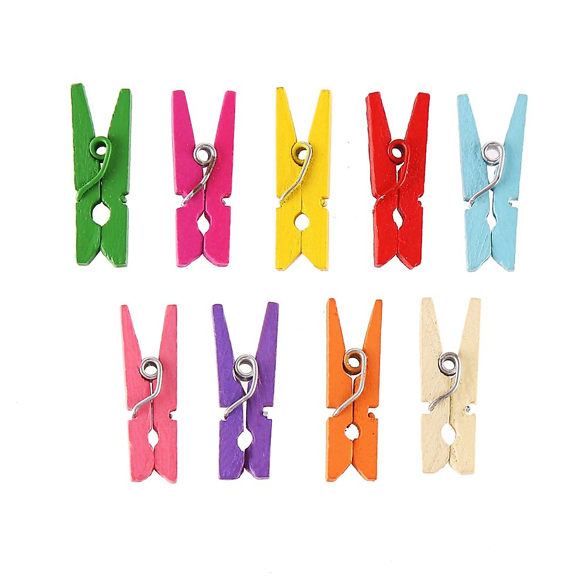 DECORA 2.5cm Multicolor Wood Mini Clothespin 72 pieces in One Package