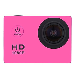 KOVOSCJ Sports Action Camera Sports Camera Mini DV Outdoor Waterproof Video Camera 2.0 Inch Sports Camera for Vlog Recording (Color : Pink, Size : Medium)