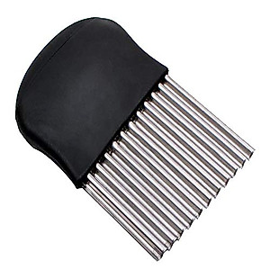 Upgrade Large Crinkle Cut Tool, Sturdy Slicing Helper Stainless Steel Crinkle Cutter, Fruit And Vegetable Wavy Chopper Tool, Safe Durable Potato Onion Cutter French Fry Cutter, Kitchen Tools