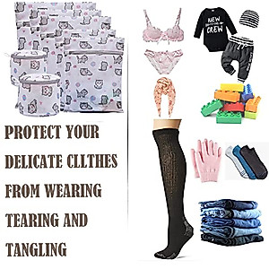 Xducom Mesh Laundry Bags,Set of 7 Delicate Laundry Bag for Washing Machine,Clothing Washing Bags with cat Prints,Garment Bags for Laundry,Lingerie Bag,Travel Storage Organize Bag (CAT)