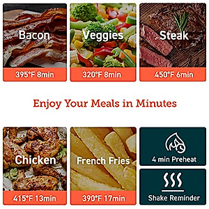 COSORI Air Fryer 4 Qt, 7 Cooking Functions Airfryer, Truffle Gray & Air Fryer Liners, 100 PCS Square Disposable Paper Liners