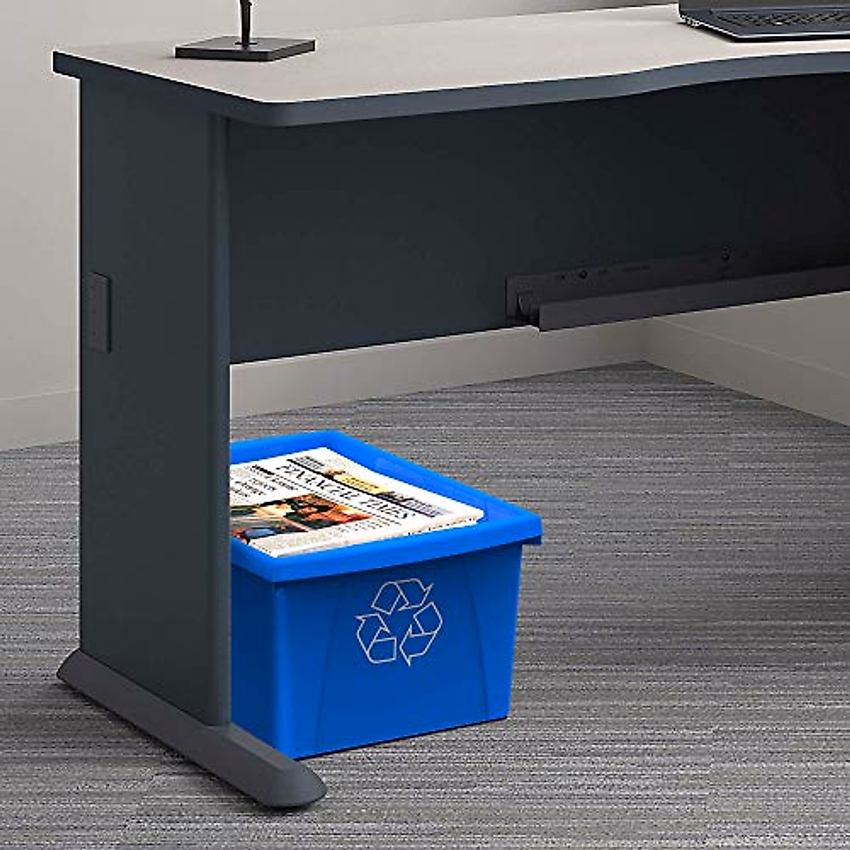 Storex 5.5 Gallon (21L) Recycle Bin, 16.75 x 8.25 x 11.88 Inches, Blue (61517A06C)