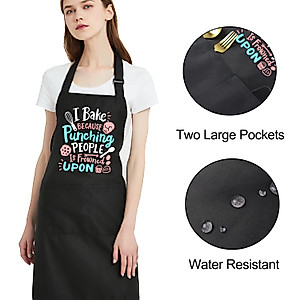 Gvlrbut Funny Aprons for Women with Pockets - Baking Gifts for Bakers Cute Cooking Aprons for Men Chef Kitchen, Baking Accessories for Dad Mom Friends Birthday Mother’s Day Husband Wife