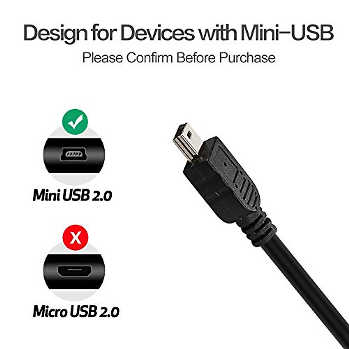 Inovat USB2-A-MB-25ST, Premium 25ft USB 2.0 A to Mini B 5 Pin USB Cable