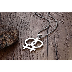 HoBST Gay & Lesbian LGBT Pride Stainless Steel Pendant Necklace FOR Women