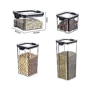 XBWEI 4pcs Kitchen Containers Seasoning Box Organizer Storage Jars for Cereals Jar for Bulk Jars with Lid