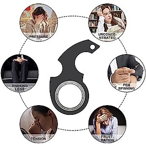 Keychain Spinner Toy, Portable Keyring Spinner Toy, Finger Keychain Spinner Portable Keychain Spinner, Novelty Keychains for Finger Exercise(2PCS)