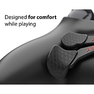 AimControllers Custom PRO Controller compatible with PS5 Console & PC | Custommade Wireless Gaming Controller with 4 Back Remappable Paddles | Gaming Accessories Electronics | Black Matte