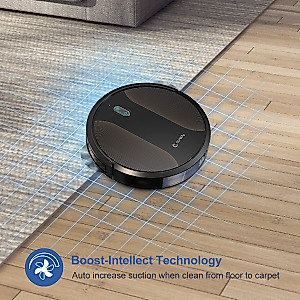 Coredy R580 Robot Vacuum Cleaner, Wi-Fi, App Controls, Work with Alexa, Sweep and Mop, 2000pa Strong Suction, Virtual Boundary Supported, Slim, Quiet Robotic Vacuum Cleaner Cleans Hard Floor to Carpet