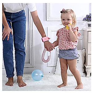Anti Lost Wrist Link Kids Leash Child Safety Wristband Toddler Harness Leash with Lock (Pink) (Reflective Pink)