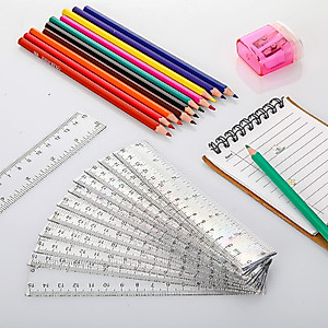 Zonon 200 Pcs 6 Inch Rulers Bulk Clear Plastic Flexible Straight Rulers with Inches and Centimeters First Day of School Gift for Students Back to School Office Supplies