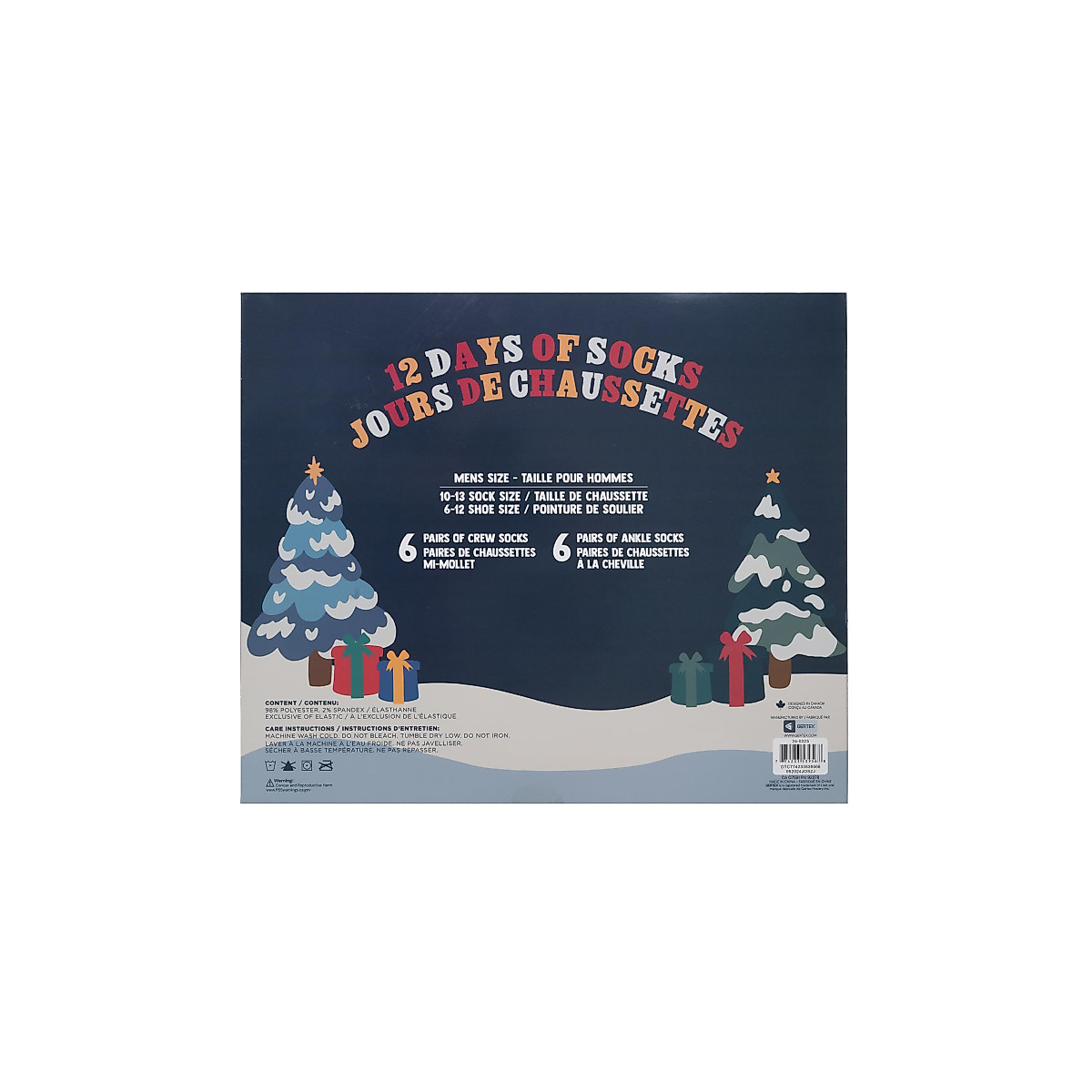 Gertex Men's 12 Days of Socks Holiday Christmas Advent Calendar Gift Box