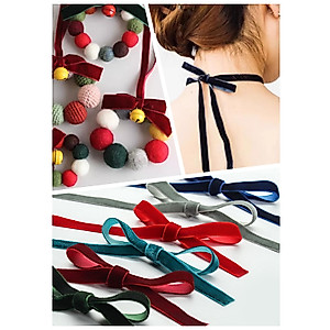 Abbaoww 11 Yards Vintage Burgundy Velvet Ribbon 5/8 Inch Single Face Velvet Ribbon for Gift Wrapping Wedding Decoration DIY Project