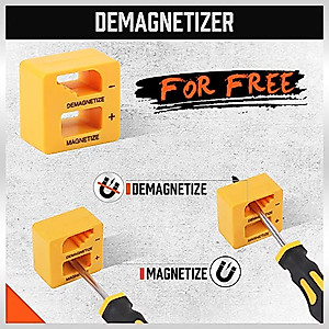 HORUSDY 43-piece Screwdriver Set, Include Phillips, Slotted, Pozidriv, Hex, Torx, and Magnetizer demagnetizer Precision Screwdriver Set for Tools for Men