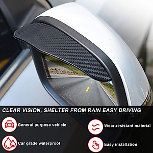 2 Pcs Carbon Fiber Car Side Mirror Rain Eyebrow Guard, Car Rearview Mirror Rain Brow, Waterproof Rearview Mirror Smoke Cover, For SUV, Truck, Car, Vehicle, GM Rear View Mirror Accessories