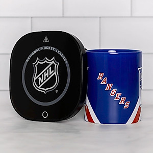Uncanny New York Rangers Logo Mug Warmer with Mug Keeps Your Favorite Beverage Warm - Auto Shut On/Off