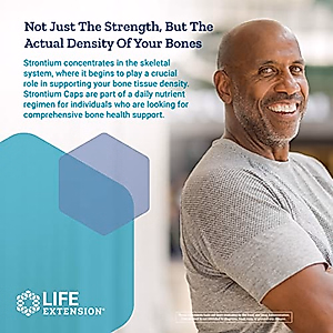 Life Extension Strontium Caps 750 mg - Bone Health Supplement - Supports Bone Tissue Density & Promotes Healthy Bone Aging – Non-GMO, Gluten-Free – 90 Vegetarian Capsules
