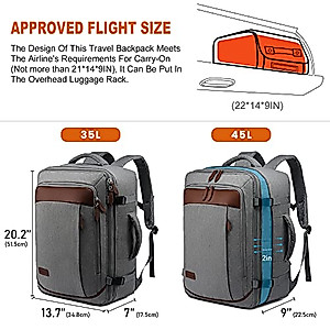 LOVEVOOK Carry on Backpack, 45L Large Travel Backpack for Women Men Airline Approved, Expandable Large Suitcase Backpacks With 4 Packing Cubes, Aer Travel Pack 3, Water Resistant Weekender Bag