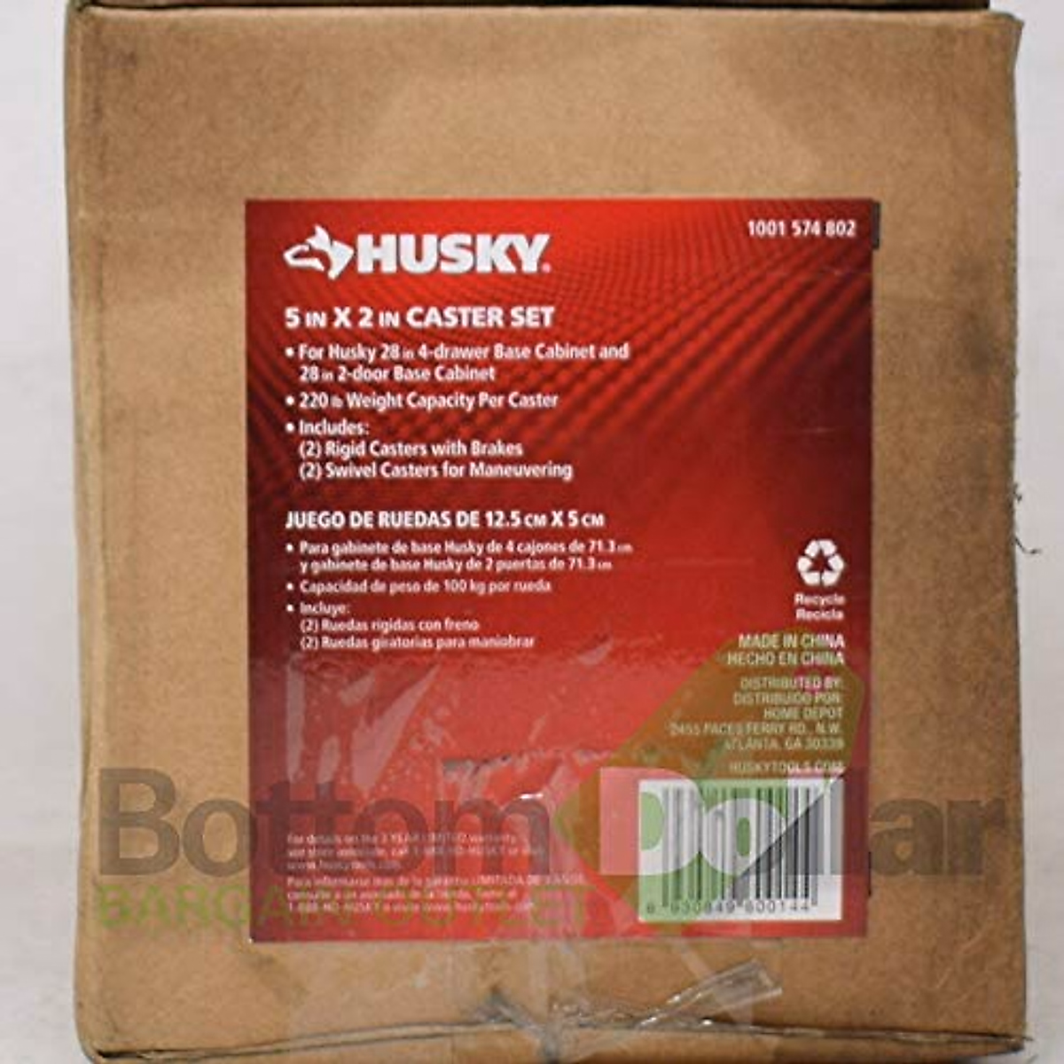 Husky G0502AC-US 5 in. Black PP Caster Kit 715 169