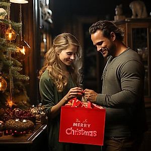 Large Christmas Gift Bags - 15 Pcs Gift Bags for Christmas Presents, Reusable Gift Bags with Handles, Christmas Bags, Christmas Tote Bags, Holiday Gift Bags Bulk, Xmas Gift Bags, 11.8 * 9.8 * 5.9"