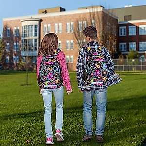 GzLeyigou Tribal Paisley School Backpacks for Boys Girls Ethnic Paisley BookBag for Teen Girls Travel Schoolbag for Boys Girls Middle High school Bookbags