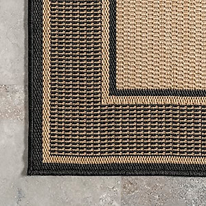nuLOOM Gris Border Indoor/Outdoor Area Rug, 8', Beige