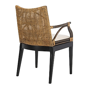 Safavieh Home Gianni Rattan Tropical Woven Arm Chair, Brown/Black