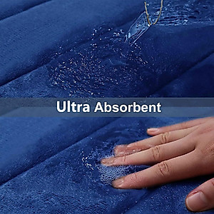 Buganda Memory Foam Bath Mat Rug, 30" x 20", Ultra Soft and Non-Slip Bathroom Rugs, Water Absorbent and Machine Washable Bath Rug for Bathroom, Shower, and Tub, Navy Blue