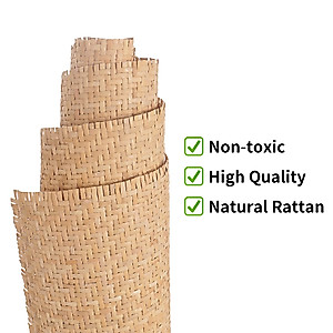 14"Width Natural Cane Webbing 3.3Ft, V Shape Rattan Webbing for Caning Projects, Woven Cane Roll for Furniture, Chair, Cabinet, Ceiling, Basket