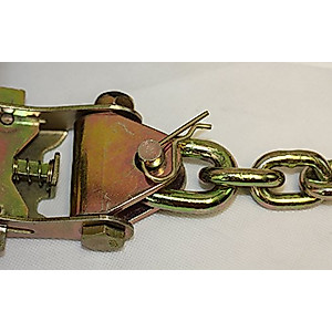 Mytee Products (2 Pack) 2" x 8' Car Tie Down Chain Ratchet Straps with RTJ Cluster Hooks - AutoTie Down Roll Back Tow Truck Car Hauler Straps