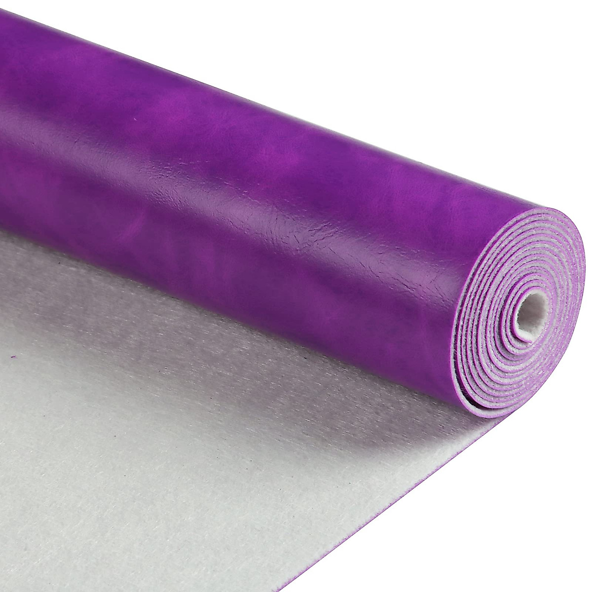 Smooth Solid Color Purple Faux Leather Roll 12"X53"(30cmX135cm), Material for Making Crafting,Making Handicrafts,Leather Earrings, Bows, DIY Sewing (Purple)