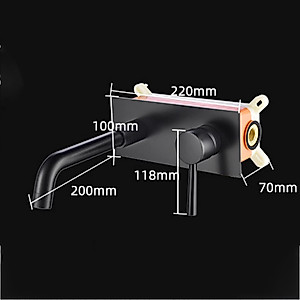 Bathroom Faucet Wall Mounted Bathroom Sink Faucet 360° Rotate Faucet Aerator Basin Mixer Tap Black Brass Lavatory Faucet Single Handle Hot and Cold Water Bathroom ​Vessel Sink Faucet Heavy Duty