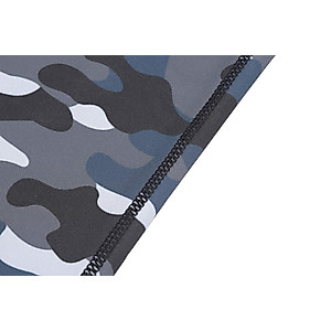 PIQIDIG Youth Boys Compression Pants 3/4 Basketball Tights Sports Capris Leggings (Camo Gray, Medium)