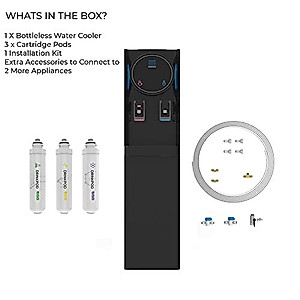 Bottleless Water Cooler Hot and Cold Water Dispenser for Offices & Homes (Black)