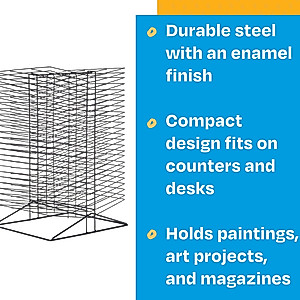 Sax All-Steel Double Sided Wire Drying Rack, 50 Shelves, 17 x 20 x 30 Inches, Steel, Black - 216782