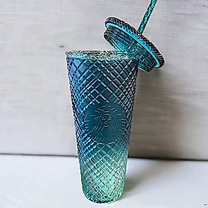 Starbucks 2023 Green Gradient Ombre Jeweled Venti Cold Cup Tumbler, 24 oz